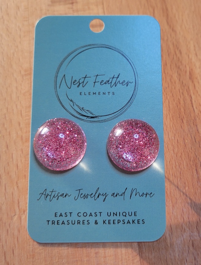 Glitter Dome Studs - Nest Feather Elements